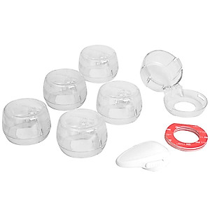 EUDEMON 1 Pack Oven Door Lock(White) & 6 Pack Stove Knob Cover(Clear) Bundle