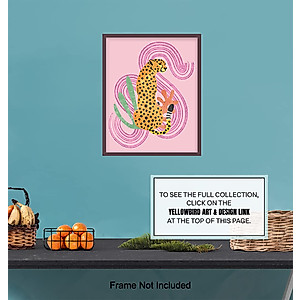 Abstract Cheetah Print Wall Art - Mid Century Modern Decor - Aesthetic Room Decor - Minimalist Wall Art - Pink Boho Wall Decor - Bohemian Wall Decor - Gallery Wall Art - Leopard Print