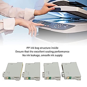 Fafeicy 4Pcs Leakage Proof PP Ink Cartridges 4 Colors Disposable Printer Cartridge for Printing Photos Documents
