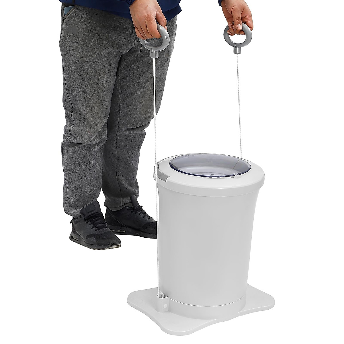 Manual Clothes Dryer Spinner, Portable Non electric Manual Clothes Spinner Laundry Dryer Machines for Camping, Traveling, Hotel, RV, Apartment (White)