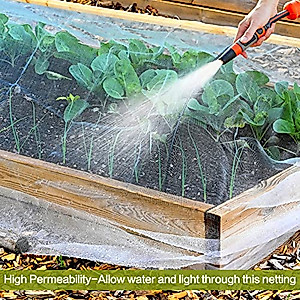 20 ft x 10ft Garden Netting, Fine Garden Screen Mesh, Garden Barrier Netting to Keep Small Animals Out, Plant Covers for Patio Raised Bed Garden Hoops Vegetables Fruits Flowers Protection