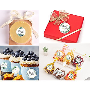 Storrianne Greenery Thank You Stickers - 1 Inch 8 Floral Frames Design 500 Labels for Small Bussiness,Wedding Favors，Birthday Party Favors,Envelope Seals