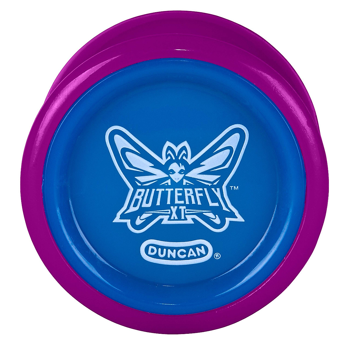 Duncan Toys Butterfly XT Yo-Yo with String, Ball Bearing Axle and Plastic Body, String Trick Yo-Yo, Purple with Blue Cap