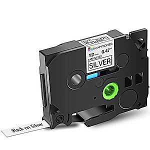 KCMYTONER Label Tape Refills Compatible for Brother P-Touch TZ-931 TZe-931 AZE931 Laminated Black on Silver 1/2 Inch 0.47" 12mm for PT-D200 PTD210 D400 D600 PTH100 H110 PT2730 PTP700 PTP710BT, 1 Pack