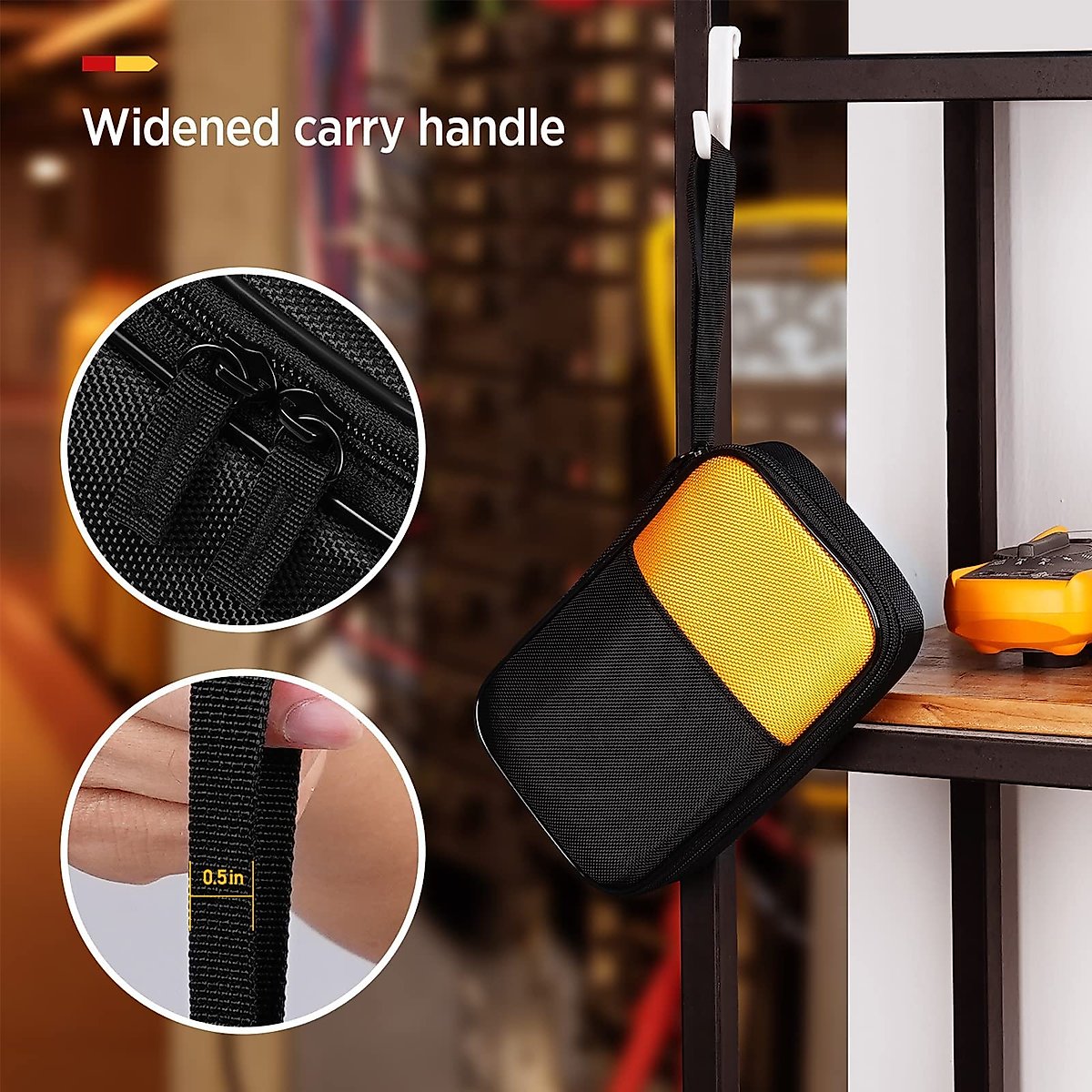 KingSung Zippered Soft Tool Carrying Case for Fluke 117/116/115/114/113 Digital Multimeter 62 Max and Many More, with Smooth Zipper and Thick Wrist Strap, Built-in Shock-Proof Cotton, Single-Layer