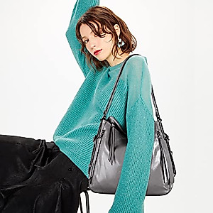 Convertible Backpack Purse For Women Handbag Hobo Tote Satchel Shoulder Bag - Smooth Dark Purple