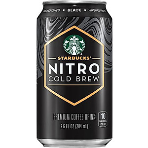 Starbucks Nitro Cold Brew Coffee, Black Unsweetened, 9.6oz Can