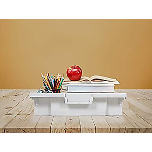 Luxor MBS-BIN-8S - Stackable Storage Bins (8 Small), Gray