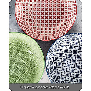 Salad Pho Soup Bowls Set for Eating, 55oz Lareina Extra Large Stackable Ramen Pasta Ceramic Serving Bowls, Big Round Microwavable Porcelain Bowls for Kitchen, Ideal Housewarming Gift