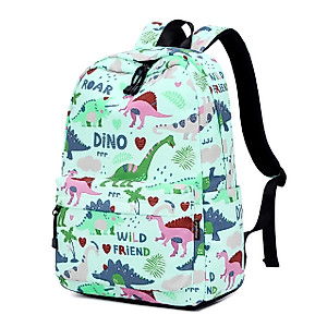 Acmebon Fashion Roomy Cute Backpacks for Teen Girl Children Lightweight School Bookbag Dinosaur