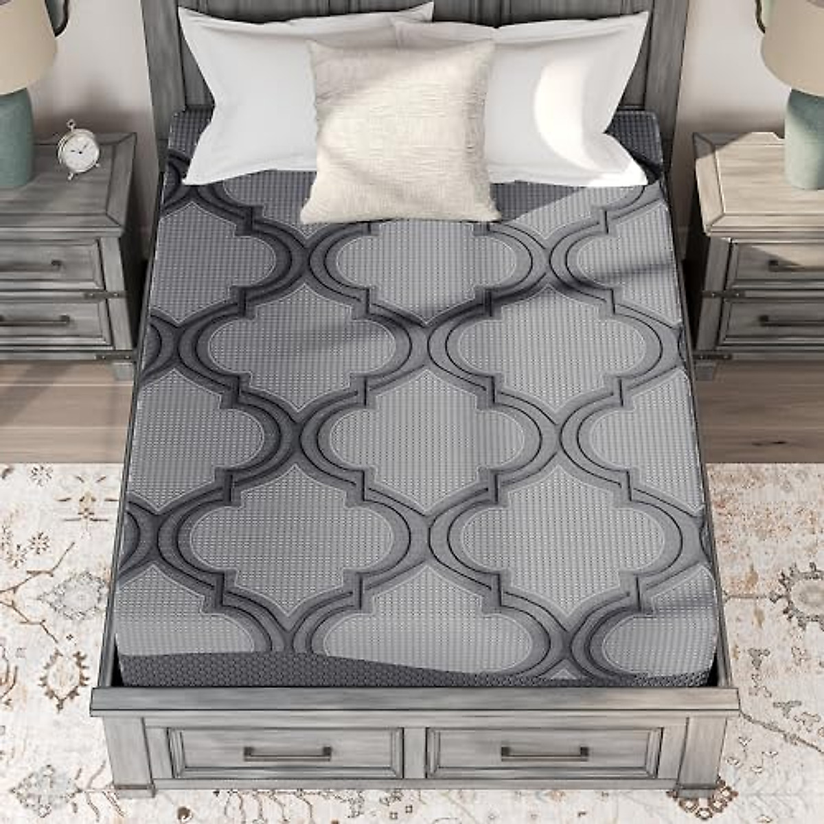 Signature Design by Ashley California King Size 12 Inch Hybrid Mattress with Cooling Gel Memory Foam and Lumbar Support Form