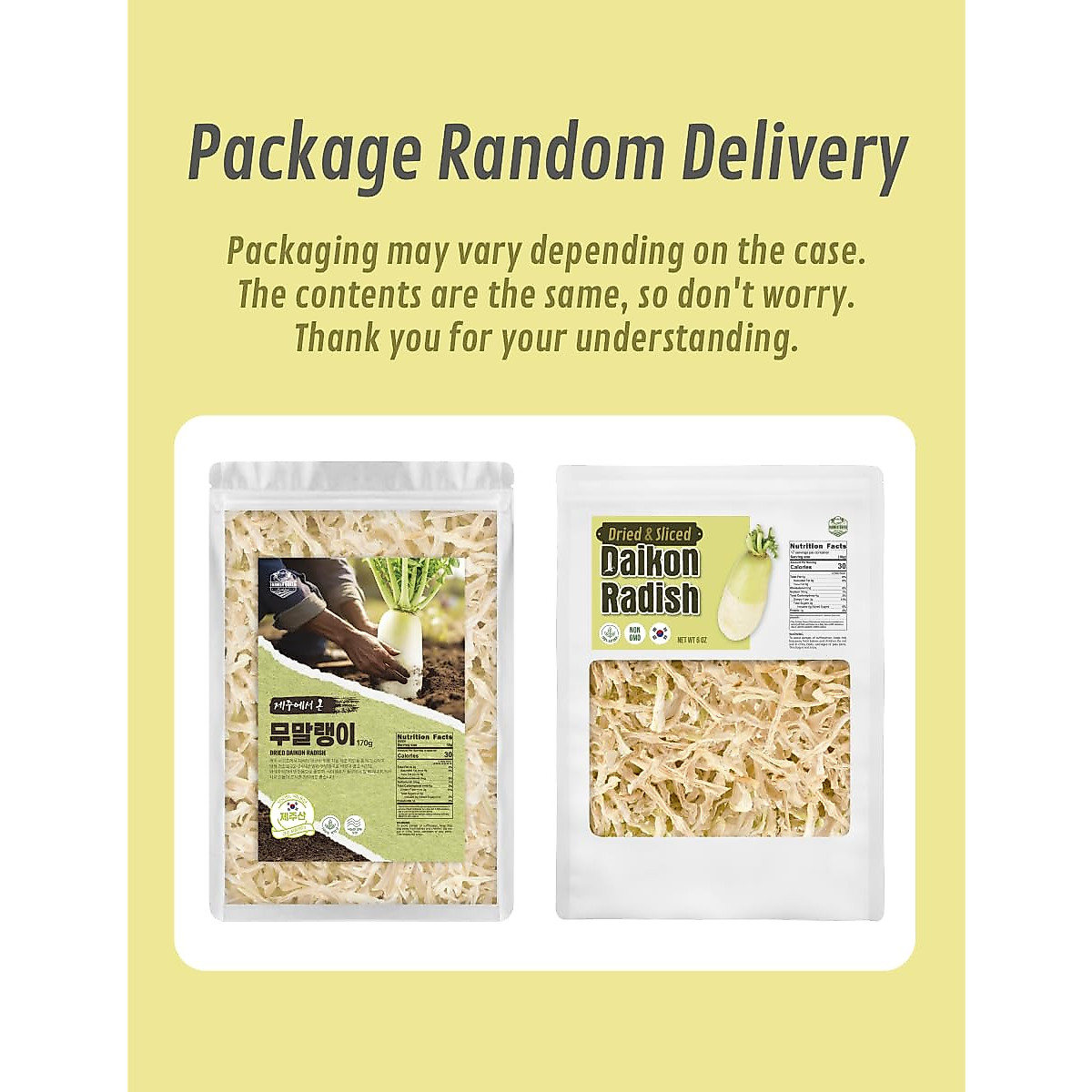 Korean Premium Dried & Sliced Daikon Radish 6 Ounce from Jeju Island, Korea 170 gram for Kimchi and Tea