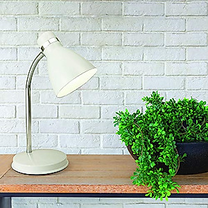 Newhouse Lighting NHDK-OX-WH Oxford Desk, Flexible Goose Neck Table Lamp with 40 Watt LED Bulb Included, White
