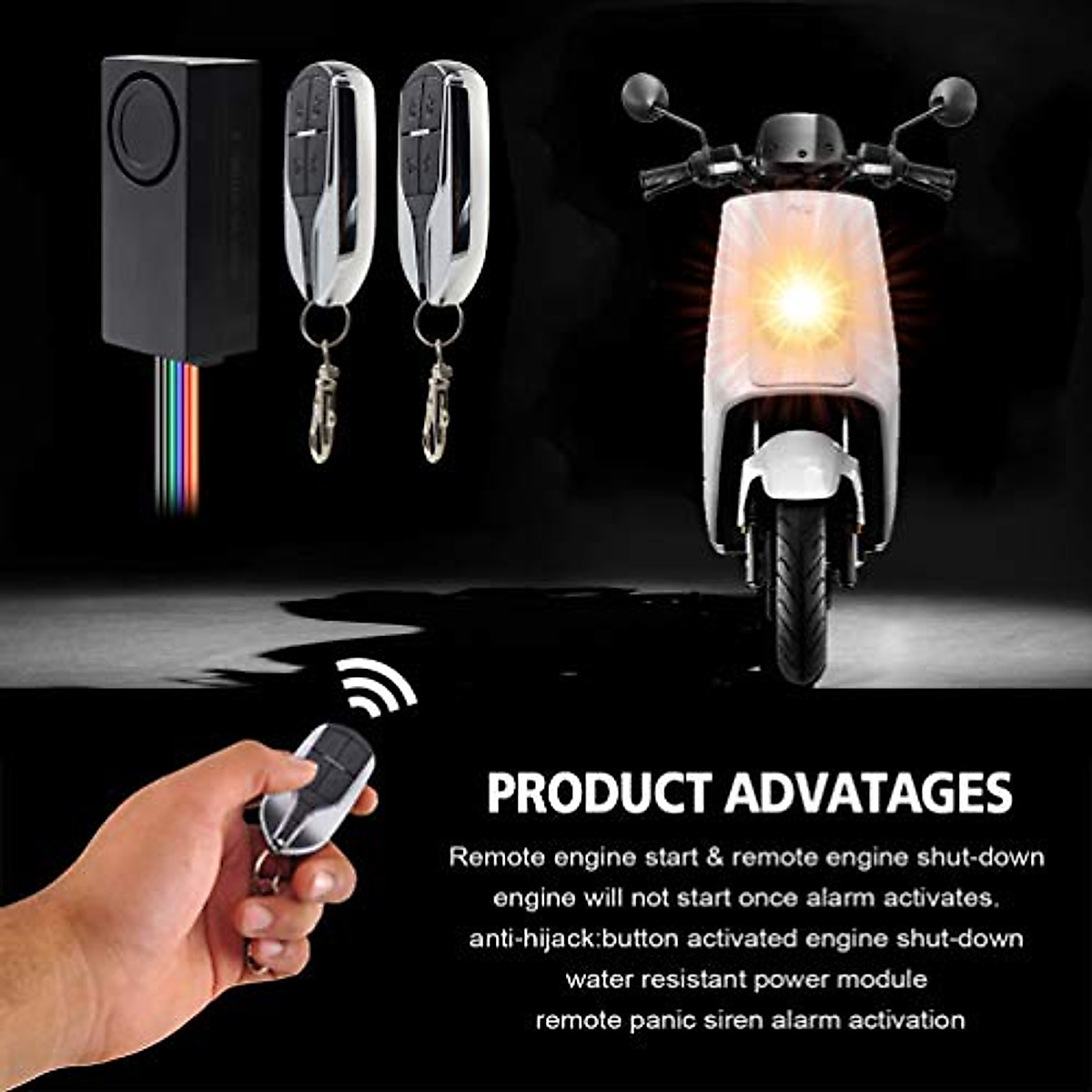 Garneck 1 Set Car Keyless Entry System Anti-Theft Motorcycle Alarm Electric Car Remote Alarm for Electric Car Motorcycle Bike Security Alarm