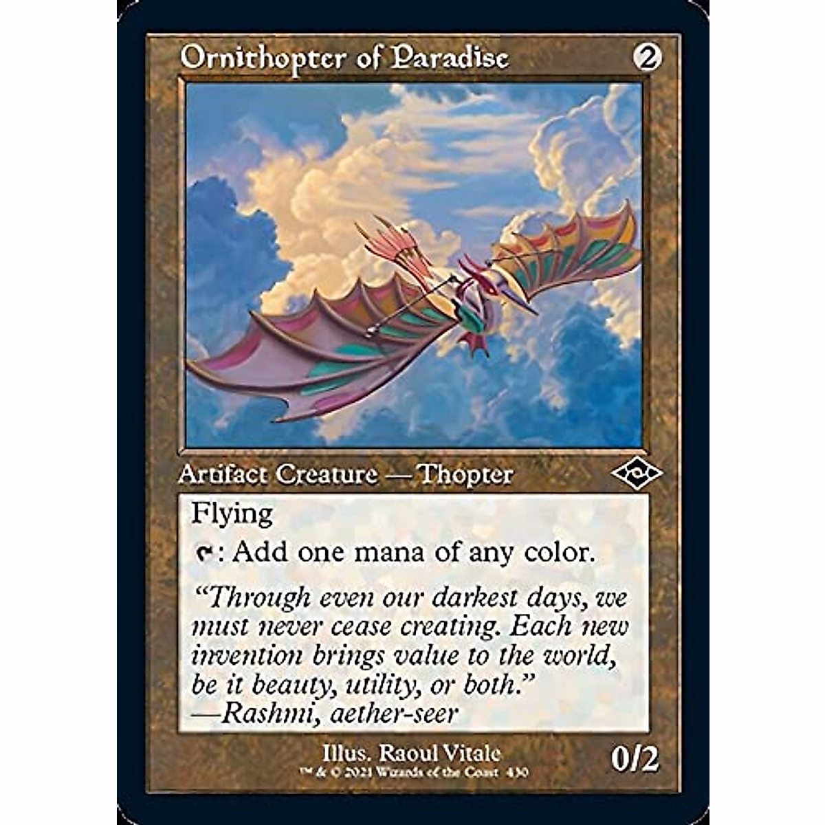 Magic: the Gathering - Ornithopter of Paradise (430) - Retro Frame - Modern Horizons 2