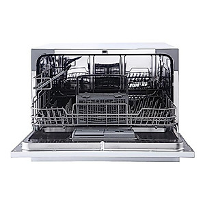 Magic Chef Energy Star 6-Place Setting MCSCD6W5 6 Plate Countertop Dishwasher, White, household