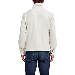 Nautica Casual Lightweight Full Zip Windbreaker-Weather Resistant Golf Jacket for Men (S-XXL), Stone, Medium