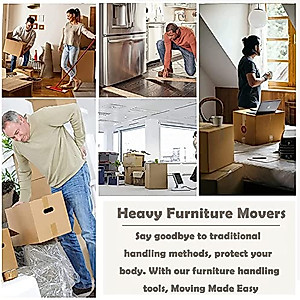 Furniture Sliders Dolly Movers, Furniture Moving Tools, Heavy Duty Furniture Lifter Kit, Safe Transport Tool Include 4 Universal Wheel Sliders and Crowbar, for Various Furniture