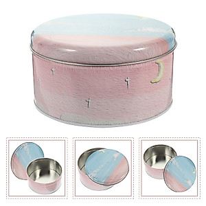 Decorative Cookie Tins Round Metal Cookie Tin with Lid Empty Gift Tin Decorative Nesting Tin Tinplate Container for Holiday Party Favors Treats Biscuits Cookie Gift Tins