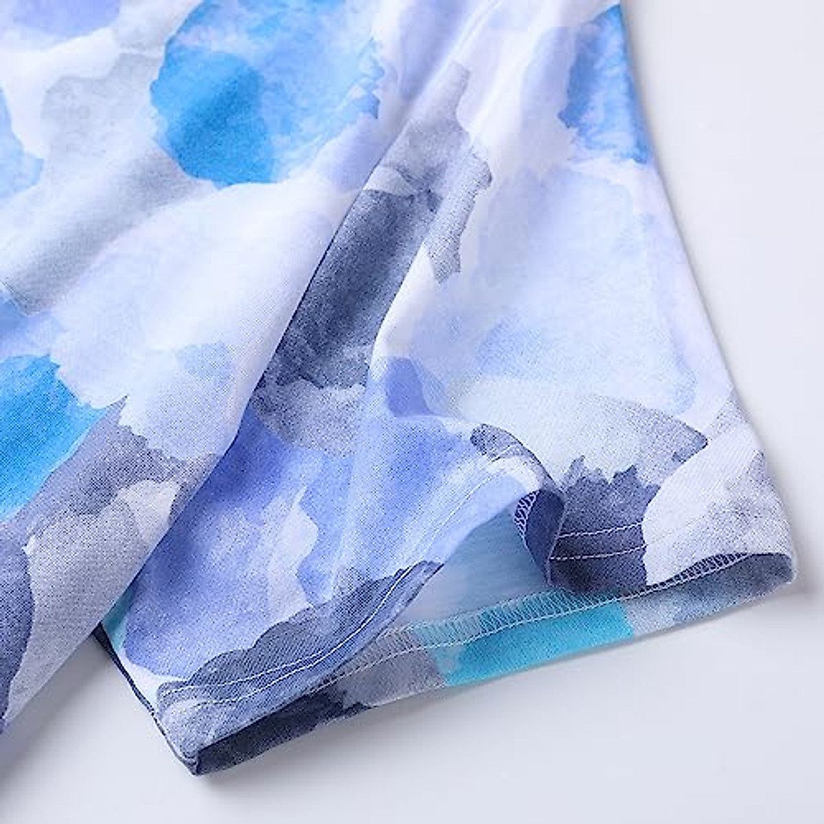 ENJOYNIGHT Womens Short Sleeve Nightgown Tie Dye Nightshirt Nursing Sleepshirts Breastfeeding Sleep Dress(White Color,X-Large)