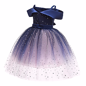 Fancy Purple Dress for Girls 5T 6T Sparkle Rainbow Birthday Party Pageant Ball Gowns 5-6Years