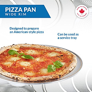 Norjac Wide-Rim Pizza Pan, 18 Inch, 6 Pack, Restaurant-Grade, 100% Solid Aluminum, Baking Pan, Oven-Safe, Rust-Free.