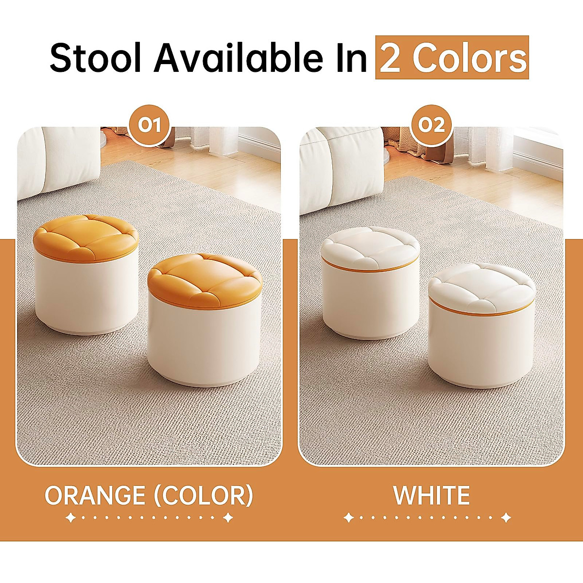 GraceNook Extended Oval Coffee Table with 2 Pu Leather Stools Set, Length Extend from 35"- 54", Nesting Coffee Table 3 Sets with Faux Marble Surface, Center Table with 2 Drawers for Living Room