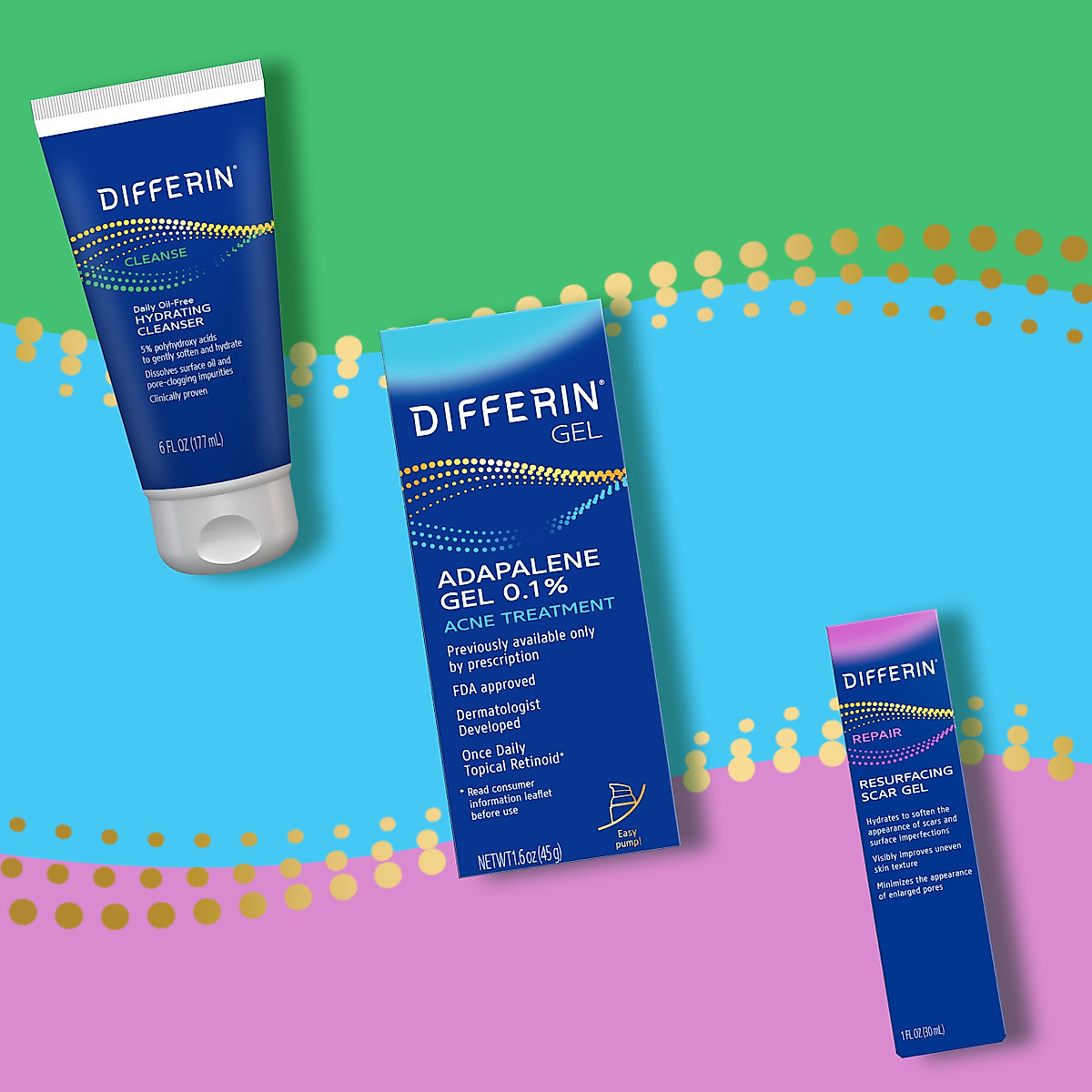 Differin Gel Acne Scar Spot Treatment for Face, Resurfacing Scar Gel, Gentle Skin Care for Acne Prone Sensitive Skin, 1 Oz (Packaging May Vary)