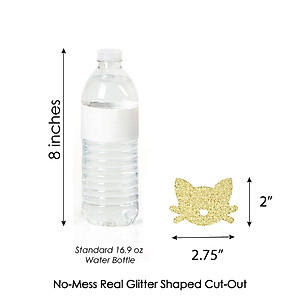 Big Dot of Happiness Gold Glitter Cat Party Straws - No-Mess Real Gold Glitter Cut-Outs and Decorative Purr-FECT Kitty Cat/Kitten Meow Baby Shower or Birthday Party Paper Straws - Set of 24
