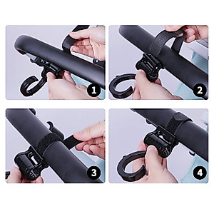 Stroller Hook - 2 Pack of Multi Purpose Hooks - Strap, Clip or Hanger for Baby Diaper Bags, Groceries, Clothing, Purse to Your Pram or Buggy - Great Accessory for Mommy When Jogging