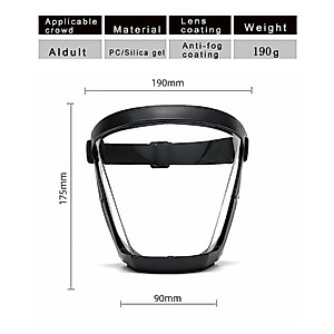 SANQEEMU Full Face Mask Shield,Clear Anti-Fog Full Face Shield，Plastic Facemask Safety Protective for Work,Grinding,Weed Whacking,Grass Cutting,with Replaceable Filters