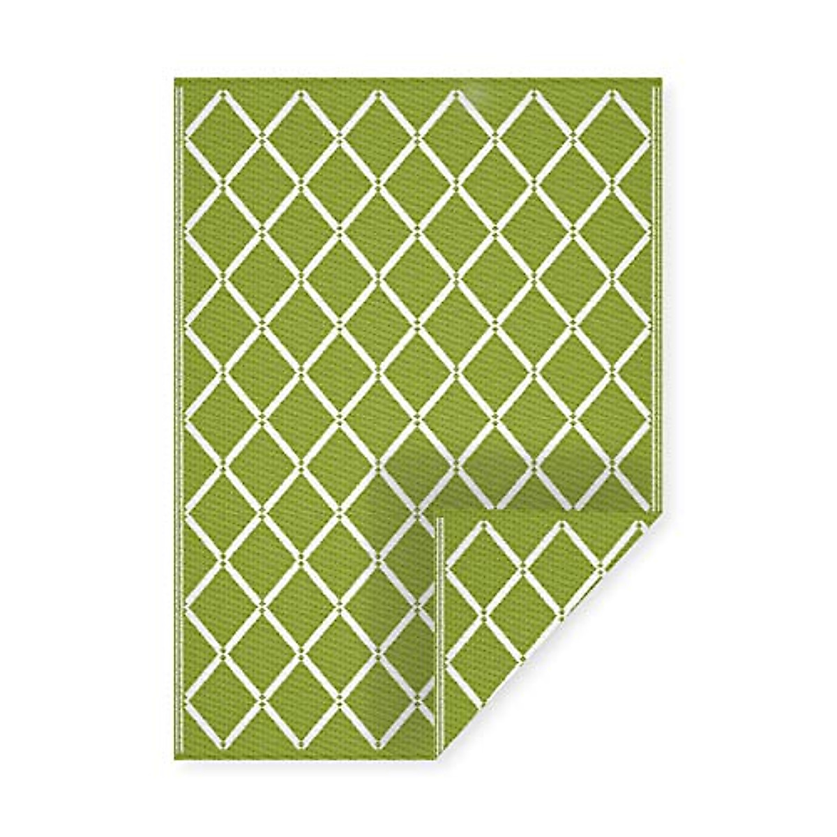 Indoor/Outdoor Area Rug - Made from 100% Recycled Polypropylene Plastics Great for Patios, Porches, Camping, and The Beach - Outdoor Waterproof Carpet (5' x 7', Karlo-Green)