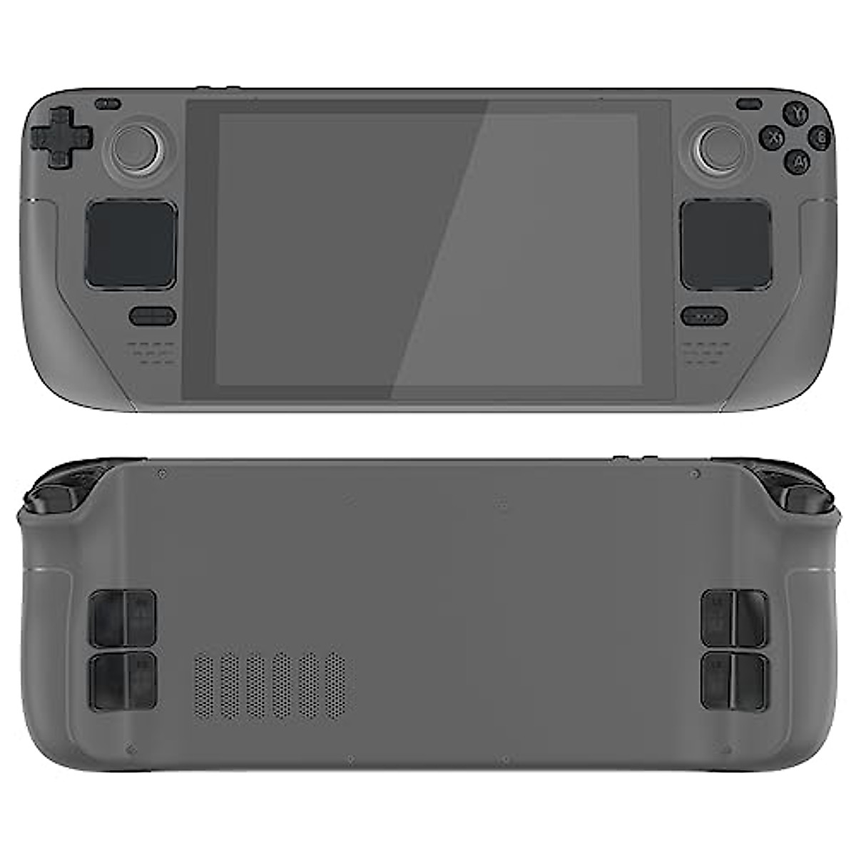 eXtremeRate Clear Slate Black Replacement Full Set Buttons for Steam Deck, DIY Custom ABXY D-pad Trackpad Bumpers Triggers Buttons for Steam Deck Handheld Console - Console NOT Included