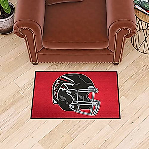FANMATS 5668 Atlanta Falcons Starter Mat Accent Rug - 19in. x 30in. | Sports Fan Home Decor Rug and Tailgating Mat - Red, Falcons Helmet Logo