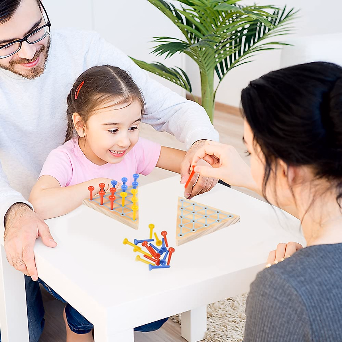 Gamie Peg Game for Kids, Set of 2, Fun Board Games for Kids and Adults, Made Wood and Plastic, Kids’ Learning Toys for Boys and Girls, Unique Games for Family Game Night