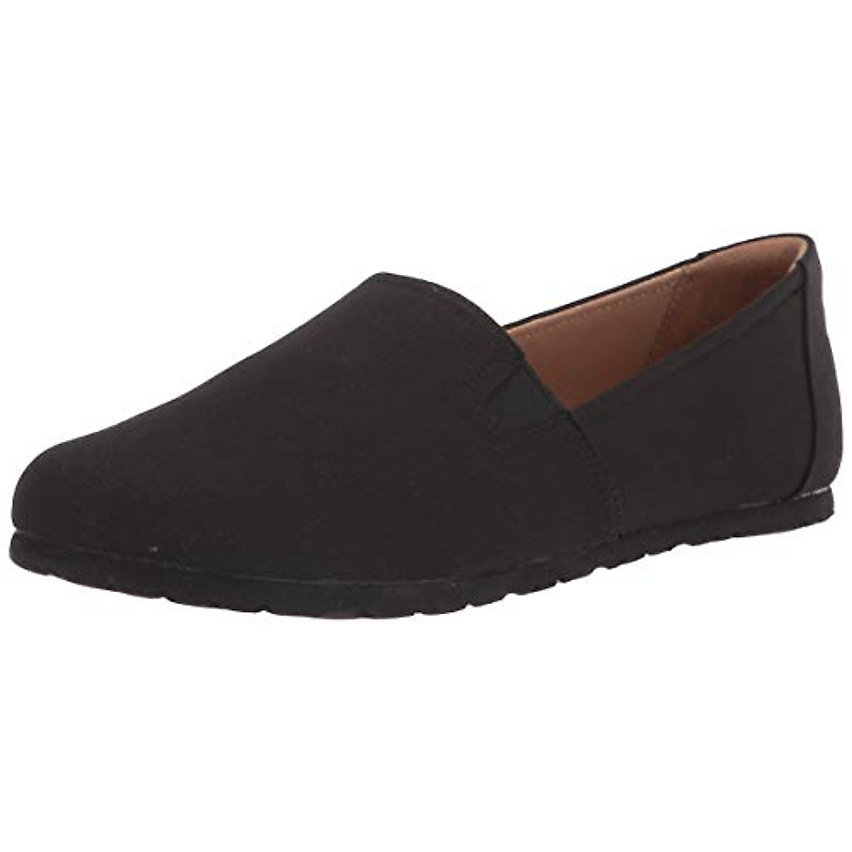 Amazon Essentials Women's Casual Slip-On Canvas Flat, Black, 8