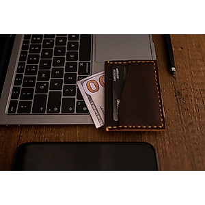 Handmade Leather card holder, Minimalist leather Card holder for Men - Women, Leather Pocket Card case, Leather Card Case