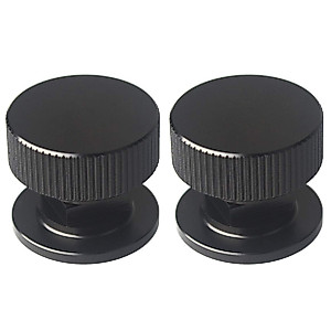 3mirrors Welding Hood (Pipeliner) Helmet Fasteners Headgear Replacement Parts Accessories Screws Flip Hood Aluminum - 1 Pair (Black Anodized Knurled)