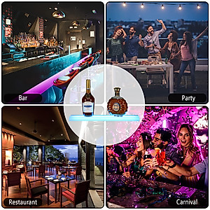 ROVSUN 1 Step 20 Inch Wall Mounted LED Lighted Liquor Bottle Display Shelf Bar Shelf with Remote Control, Illuminated Liquor Shelves LED Bar Shelves for Commercial Home Man Cave Bar Accessories