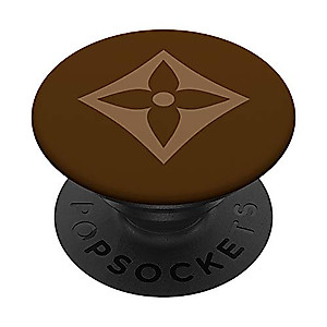Brown/Tan Star Flower Luxury Lux PopSockets PopGrip: Swappable Grip for Phones & Tablets