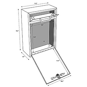 Mail Boss 7420 High Security Steel Locking Wall Mounted Mailbox - Office Drop Box - Comment Box - Letter Box - Deposit Box, Alpine White