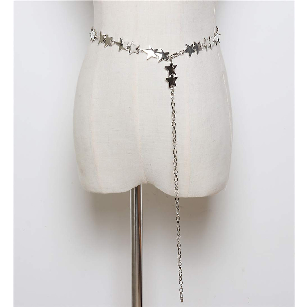 Nanxson Women's Metal Chain Waist Belt Skinny Belt Sweater Jeans Dress Belt (43in,Silver-190)