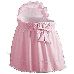 Baby Doll Bedding Classic Sea Shell Bassinet Bedding for Girl,Pink