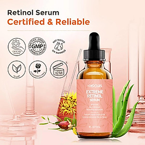 Retinol Serum for Face 2.5%, B5 Resurfacing Retinol Serum with Vitamin C, Vitamin E, Hyaluronic Acid, Niacinamide, Serum for Anti-Aging, Wrinkle Smoothing, Dark Spot Corrector, Brighten Dullness