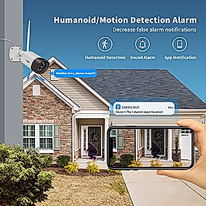 Hiseeu 2K Security Camera Wireless Outdoor, 2-Way Audio, 3MP Surveillance Cameras, IP66 Waterproof, 2.4Ghz Only, Motion Detection, IR Night, SD Storage, Compatible WiFi System, Work with Alexa