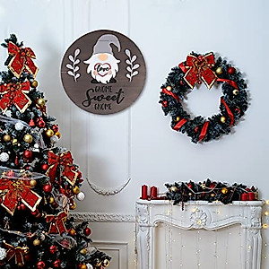 WONDER GARDEN Interchangeable Welcome Home Sign - Seasonal Front Porch Door Decor With 10 Changeable Seasonal Icons for Easter/Halloween/Christmas/Independence Day, Gnome Yard Porch Sign Best House Warming Gifts