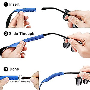 YIKATO [Length Upgrade] 6 Pack Neoprene Glasses and Sunglasses Strap, Anti Slip Sports Eyewear Retainer Holder Strap (Multicolor-6pcs)