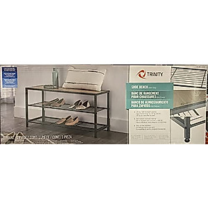 Trinity Shoe Bench with Wire Shelves