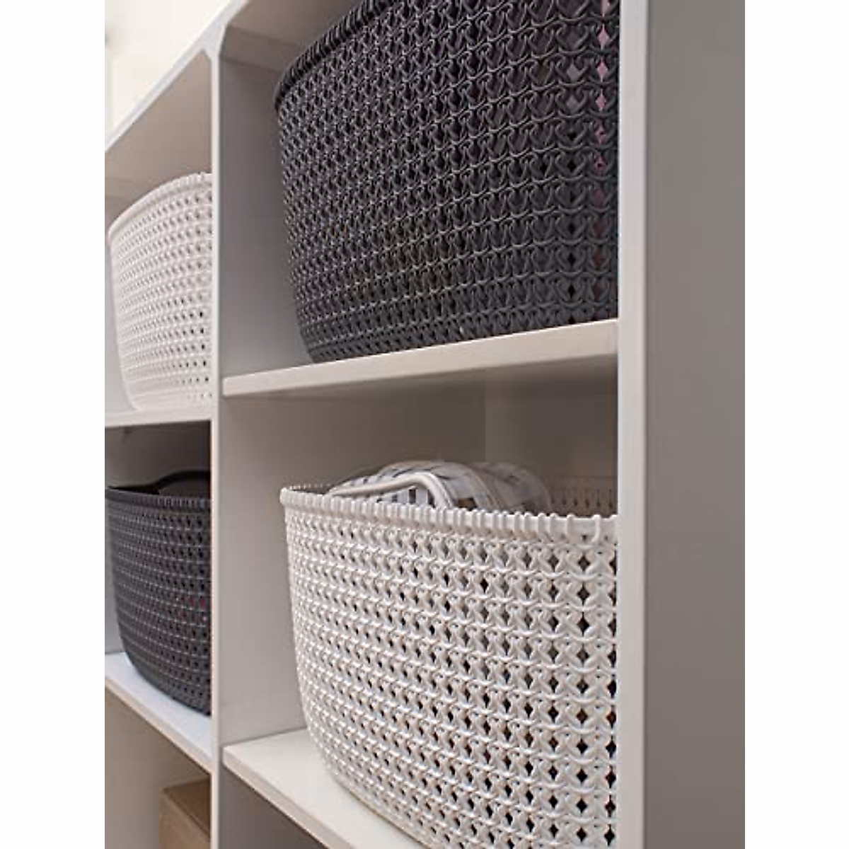 IPP Pack of 2 black organizing baskets