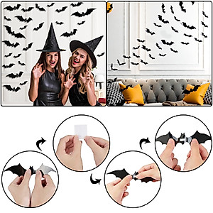 5 Pack Halloween Decorations Indoor Set Halloween Spider Web Tablecloth Round & Table Runners Fireplace Mantel Scarf Cobweb Lampshade Scary 3D Bats for Halloween Spooky Home Decor